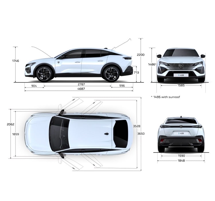 NEW PEUGEOT E-408 | 100% electric | Fastback-inspired